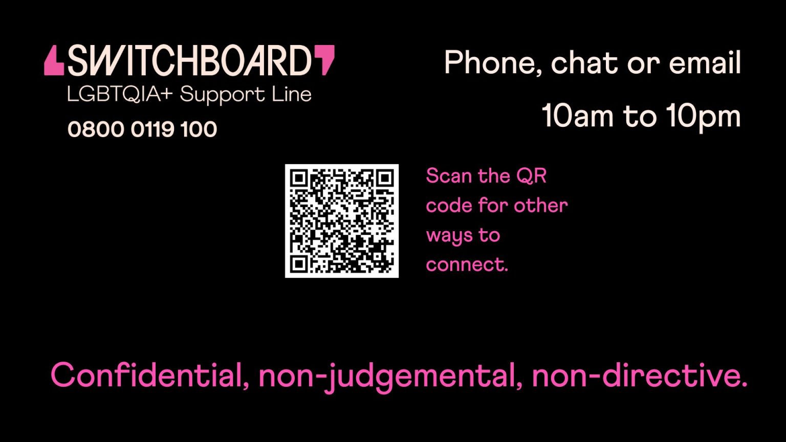 Switchboard LGBTQIA+ Support Line « Chilcote Surgery